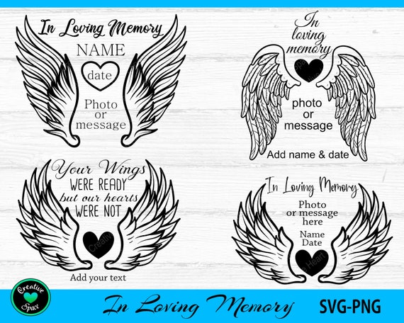 In Loving Memory Angel Wings SVG Memorial SVG Your Wings | Etsy