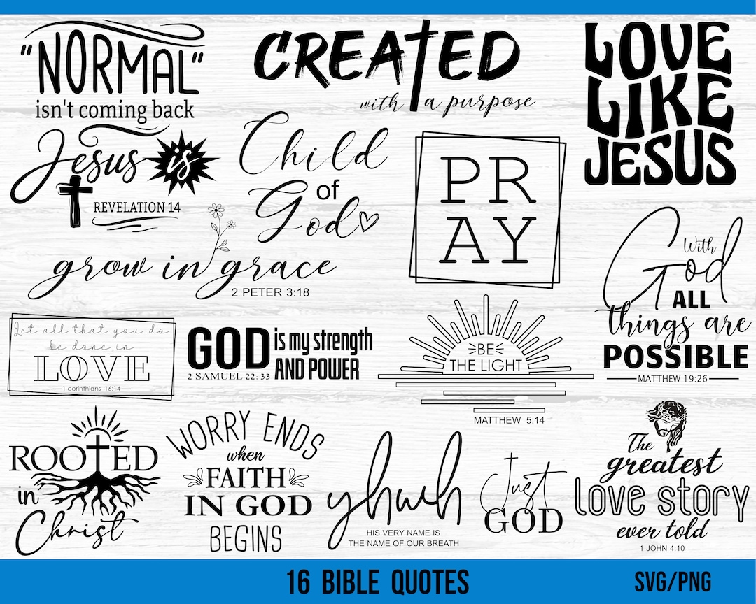Bible Quotes SVG Bundle, Bible Verse SVG, Scripture Svg, Christian Svg ...