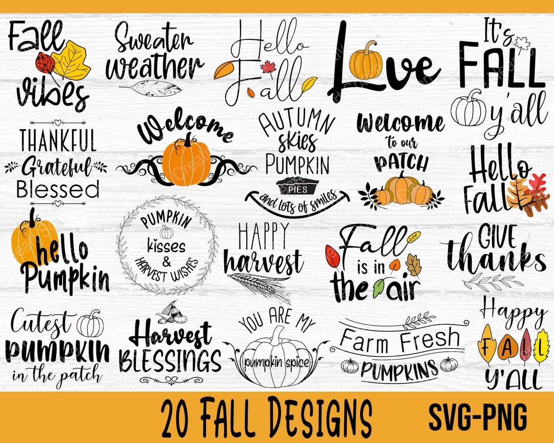 Fall SVG Bundle, Fall Quotes SVG, Autumn Svg, Hello Fall Svg, Pumpkin ...