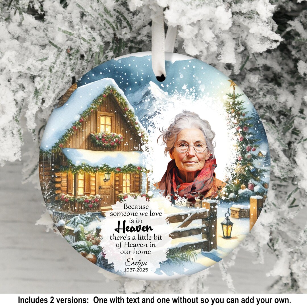 Memorial Quote and Photo Ornament PNG, Personalized Remembrance ...