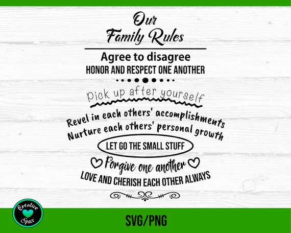 Our Family Rules SVG Family Quote SVG Family Sign Svg Home - Etsy