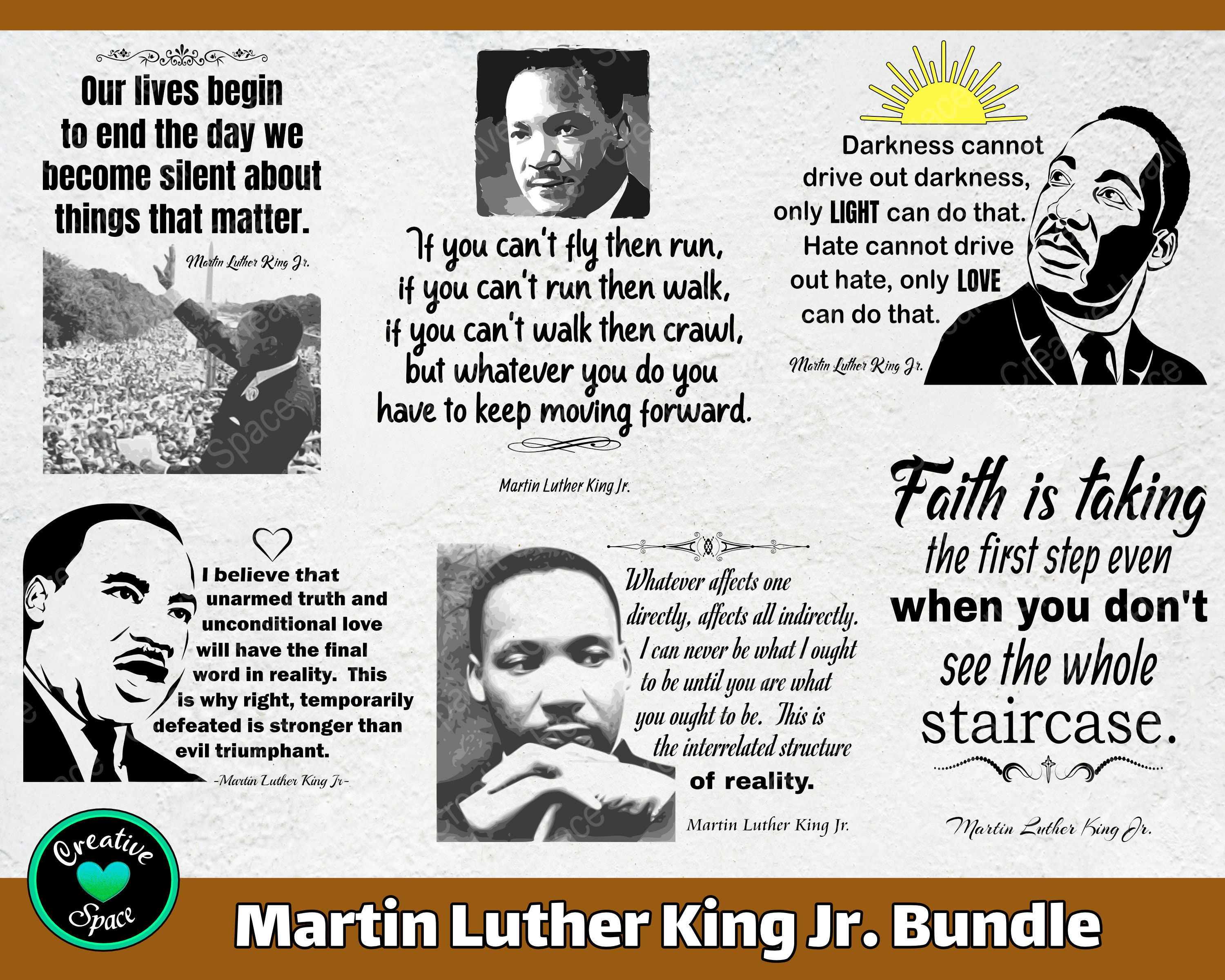 Martin Luther King Jr. Quote Bundle SVG Famous People Quotes | Etsy
