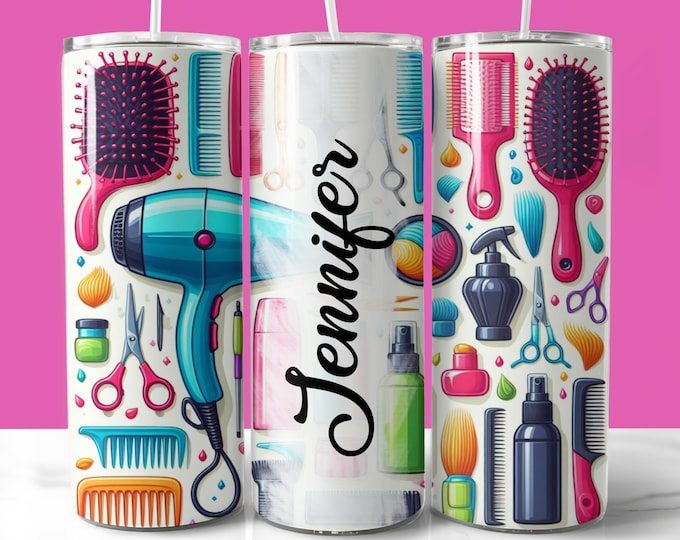 Hair Stylist Tools Add Name Tumbler Wrap PNG, 11oz and 15oz Mug Wrap ...