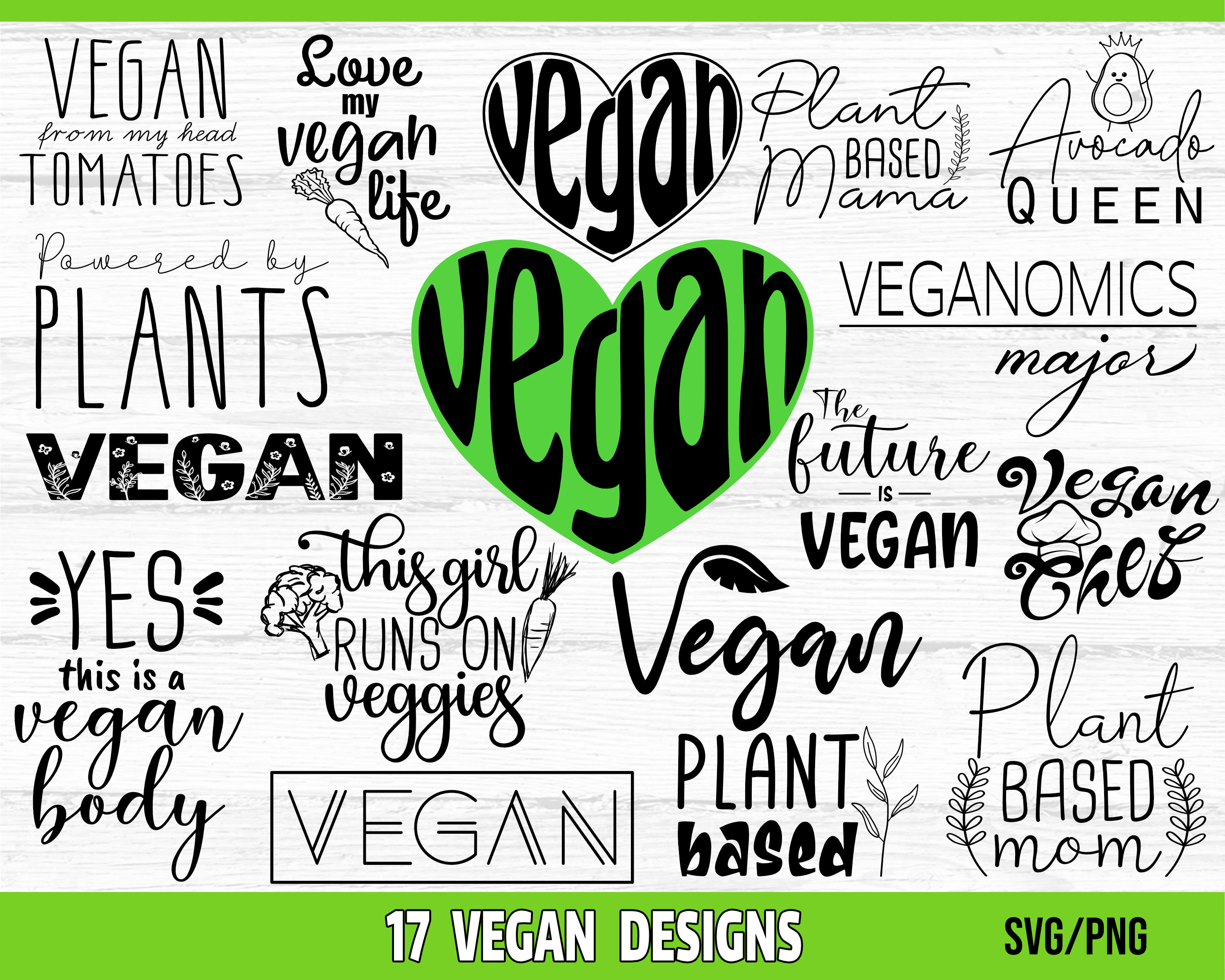 Vegan SVG Bundle Vegetarian SVG Vegetables Svg Plant Based - Etsy Australia