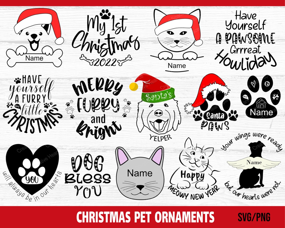 Pet Christmas Ornament SVG Bundle Christmas SVG Pet Monogram - Etsy