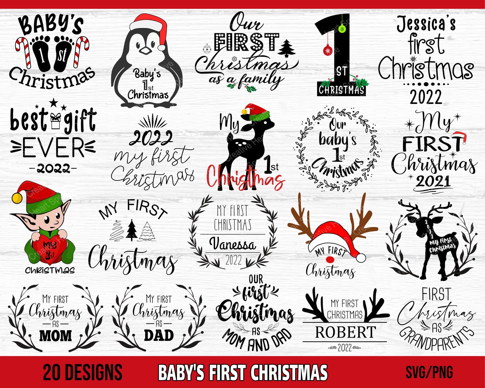 Baby's First Christmas SVG Bundle My First Christmas SVG - Etsy