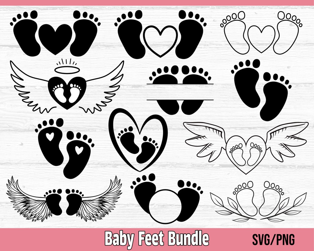 Baby Feet SVG Bundle, Baby SVG, Baby Footprint Svg, Newborn Svg, Baby ...