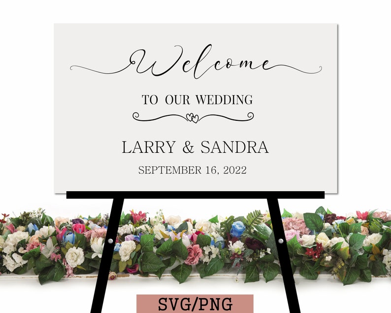 Custom Wedding Sign SVG Welcome to Our Wedding SVG - Etsy