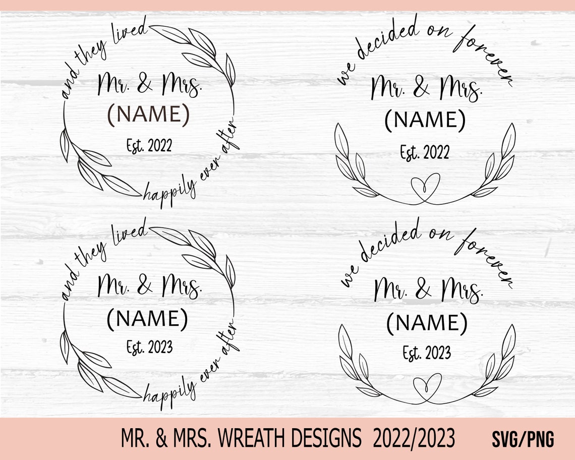 Mr and Mrs 2022 and 2023 SVG Mr and Mrs Monogram SVG Wedding - Etsy