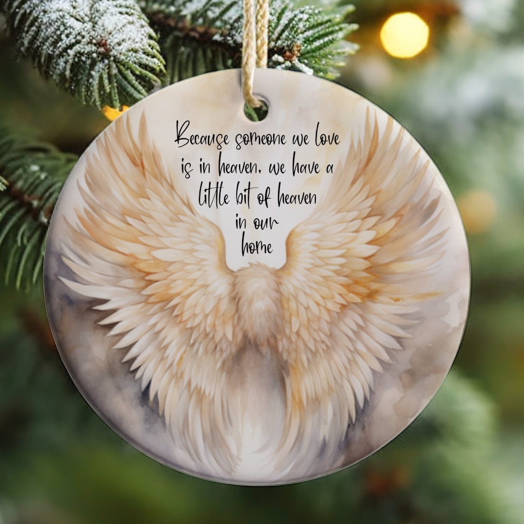 Angel Wings Memorial Quote Ornament PNG, Personalized Remembrance ...