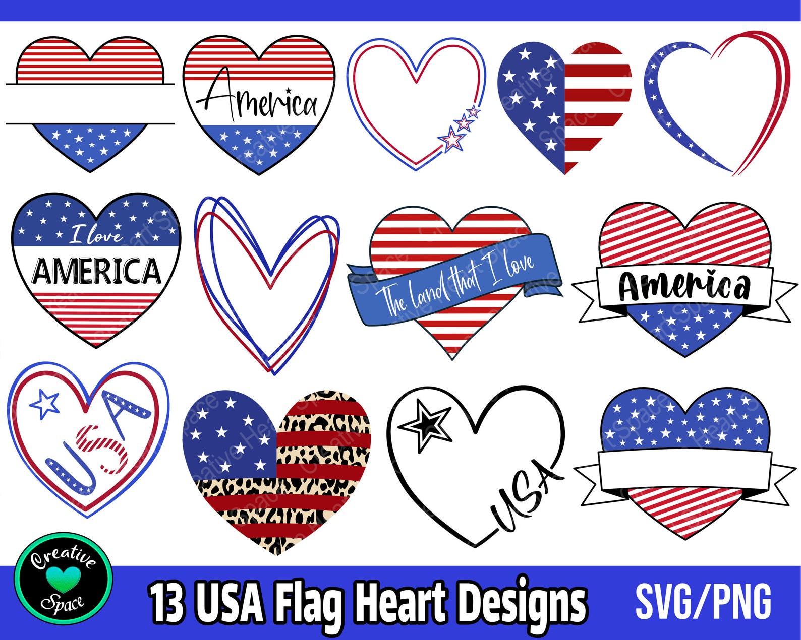 American Flag Heart SVG USA Heart Flag SVG 4th of July Svg - Etsy