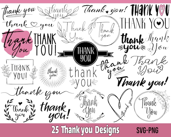 Thank You SVG Bundle Thank You Clipart SVG Thank You SVG - Etsy
