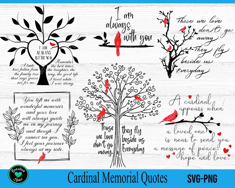 Cardinal Memorial Quotes SVG, Memorial SVG, I Am Always With You Svg, A ...