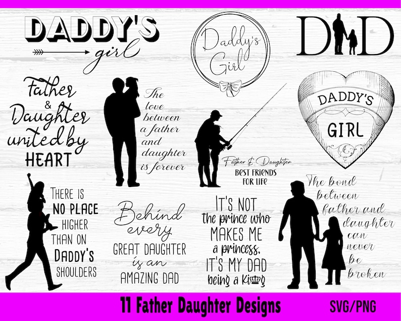 Father Daughter SVG Bundle, Daddy's Girl SVG, Father's Day Svg, Father ...