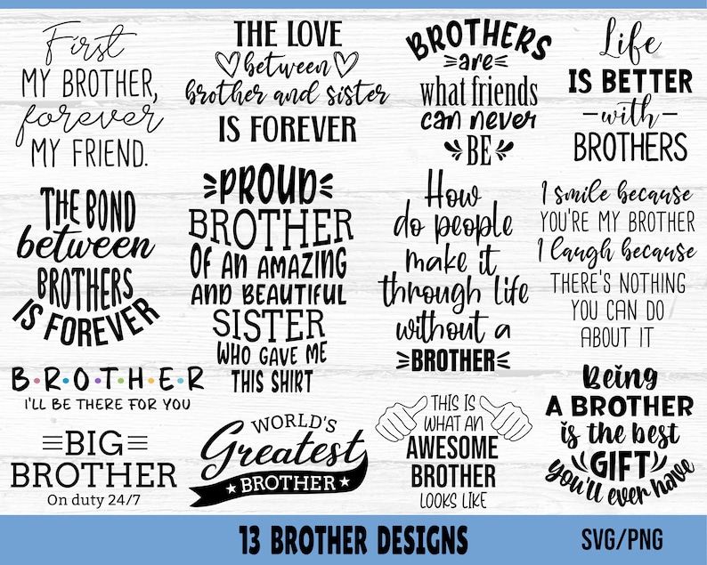 Brother SVG Bundle, Big Brother SVG, Brother Quotes Svg, Siblings Svg ...