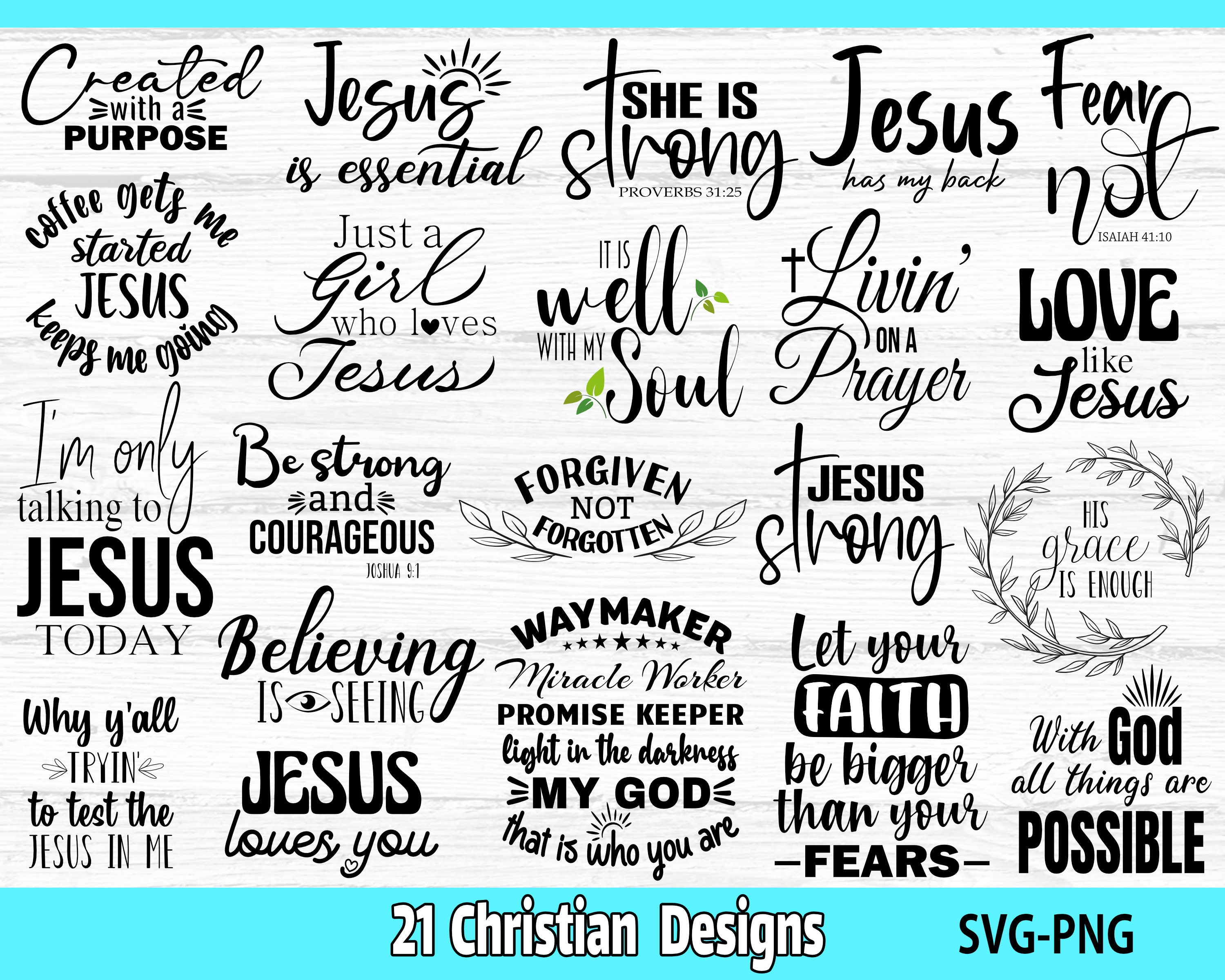 Christian SVG Bundle Inspirational SVG Bible Verse Svg - Etsy