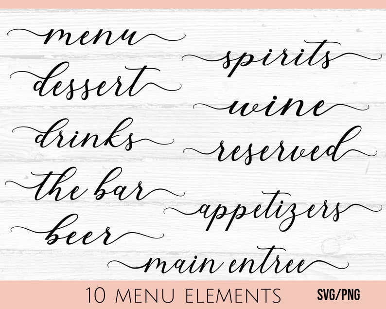 Menu SVG Wedding SVG Wedding Menu Svg - Etsy Canada