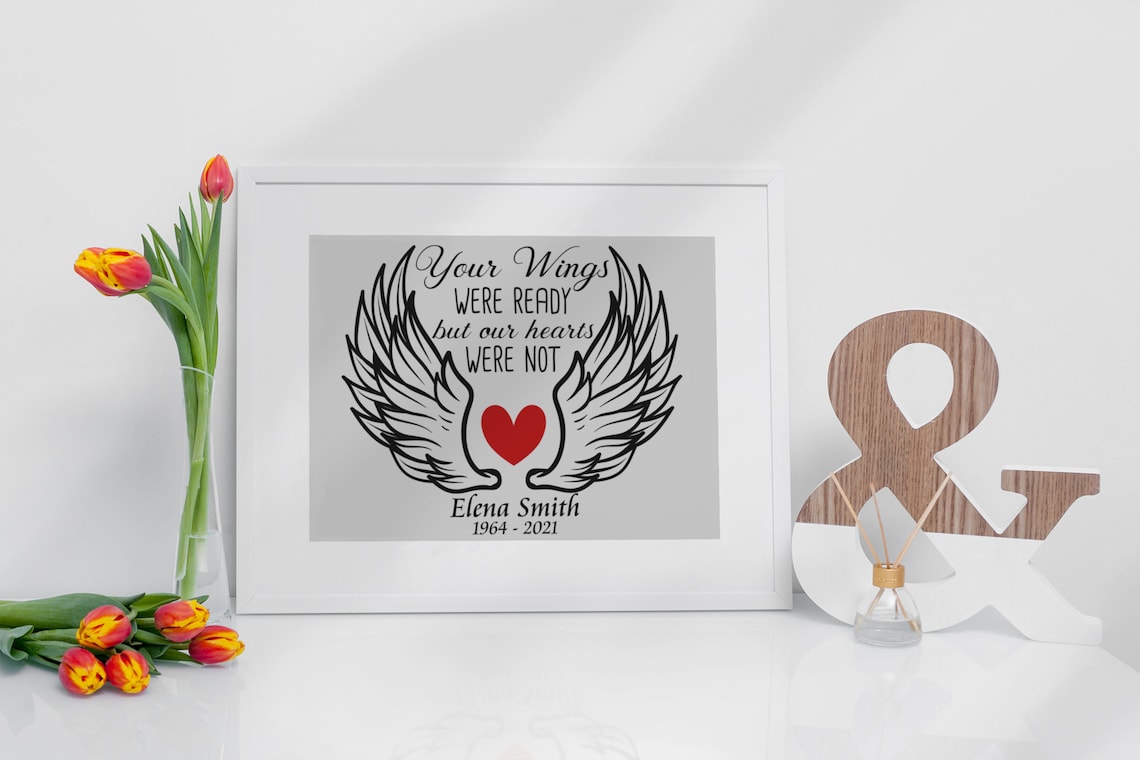 In Loving Memory Angel Wings SVG Memorial SVG Your Wings - Etsy