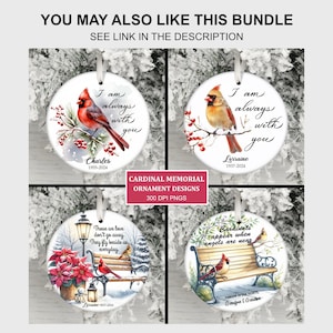 Cardinal Memorial Ornament PNG, Personalized Remembrance Ornament ...