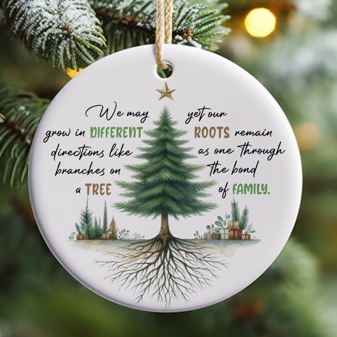 Family Tree Quote Ornament PNG, Round Christmas Holiday Ornament ...