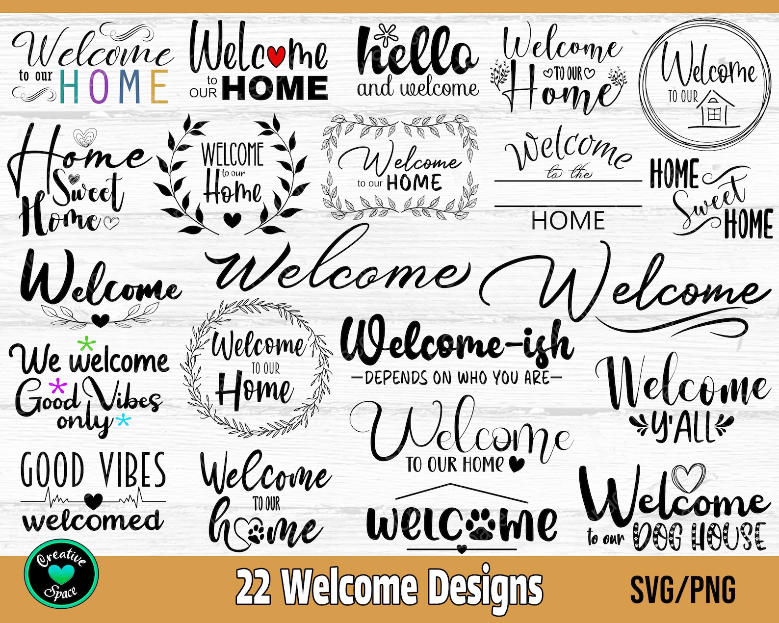 Welcome SVG Bundle Welcome Sign SVG Farmhouse Sign Svg - Etsy