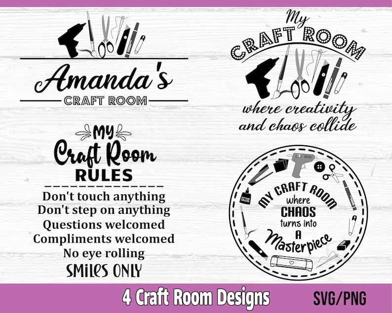 Craft Room Sign SVG Bundle Craft SVG Crafting Svg Craft - Etsy