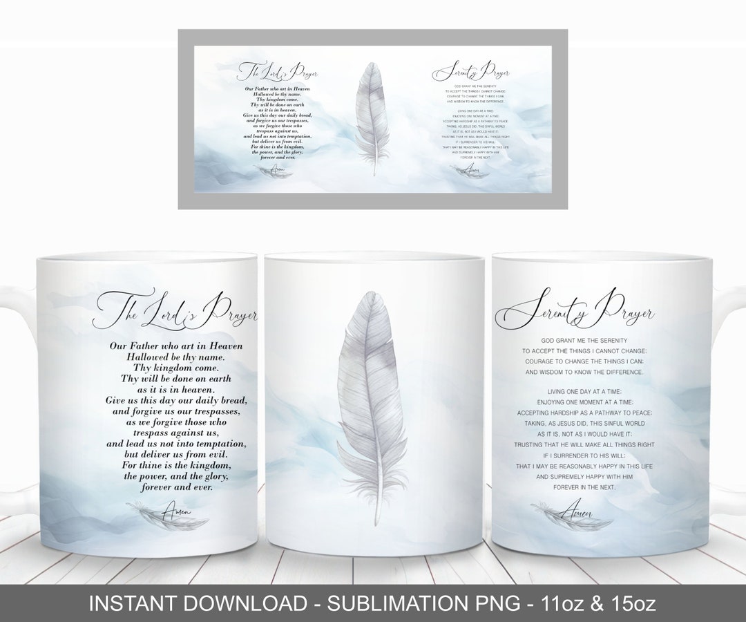 The Lord's Prayer Mug Wrap, 11oz and 15oz Mug Template, Instant Digital ...