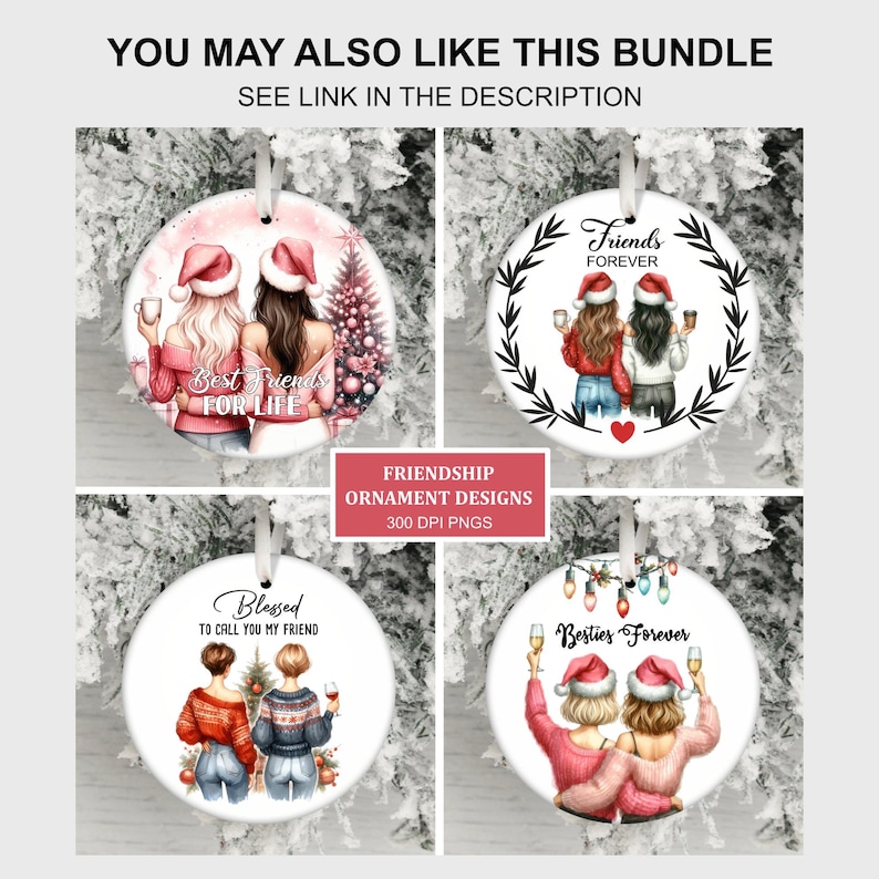 Best Friends Quotes Ornament Bundle PNG, Personalized Friendship ...