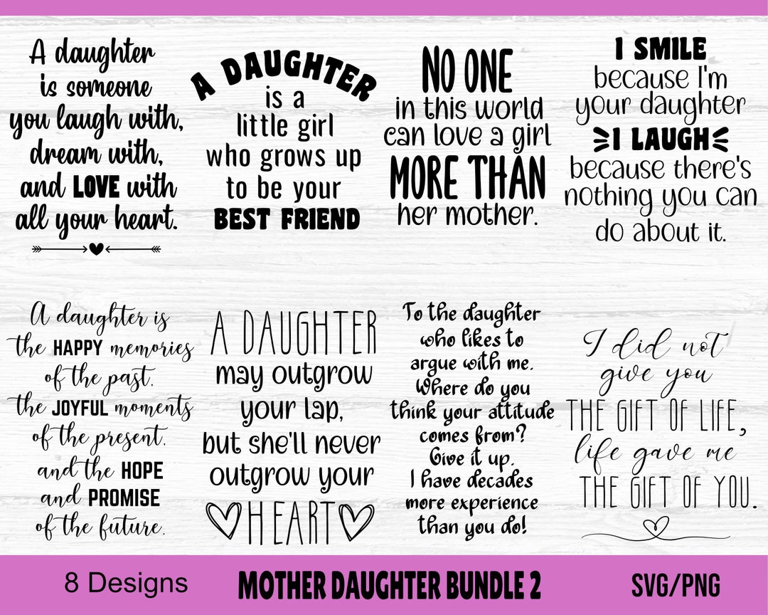 Mother Daughter SVG Bundle #2, Mother Daughter Quotes SVG, Mother ...