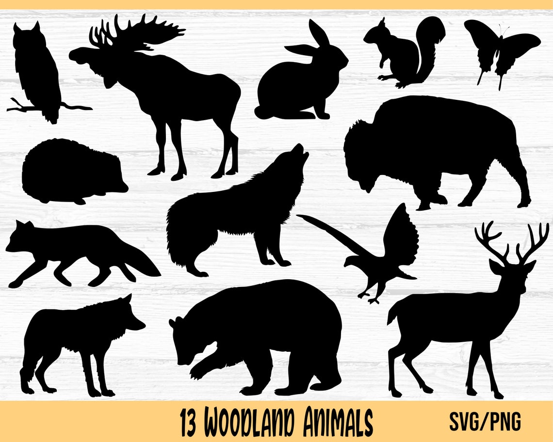 Forest Animals SVG, Woodland Animals SVG, PNG, Animal Silhouette Svg ...