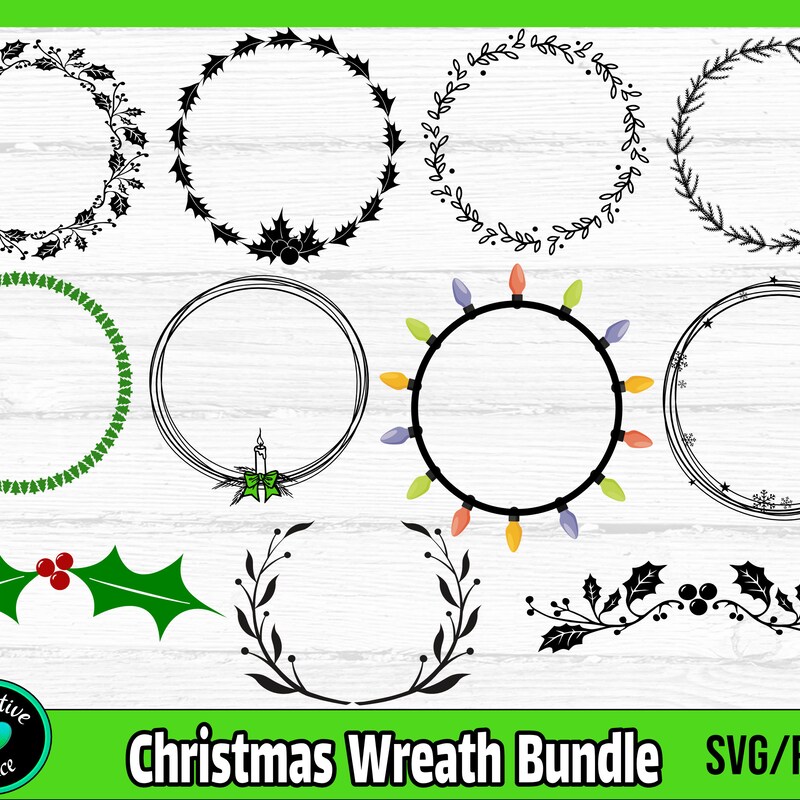 Holly Wreath Svg - Etsy