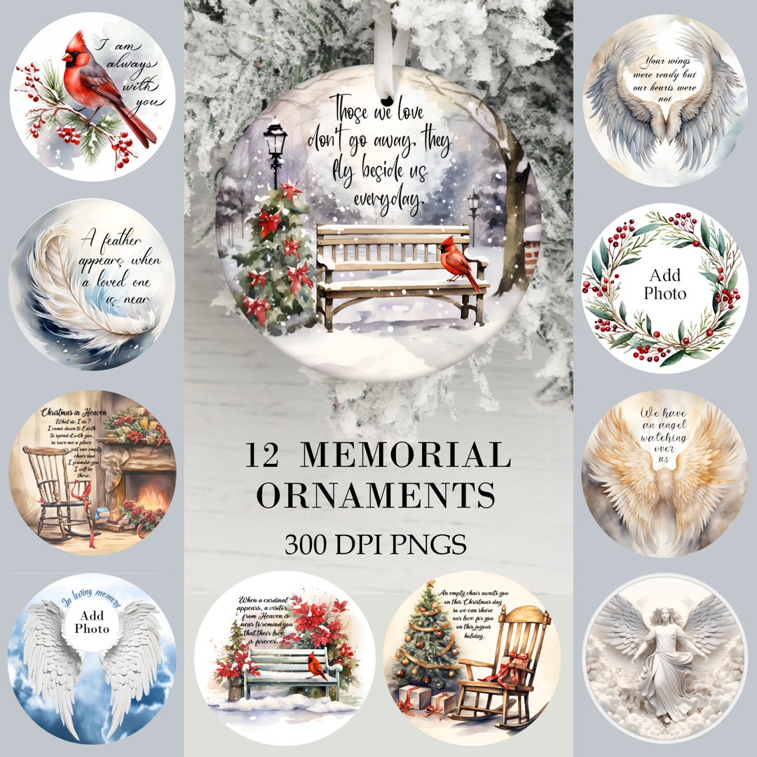 Memorial Ornament Bundle, Personalized Remembrance Ornament, Instant ...