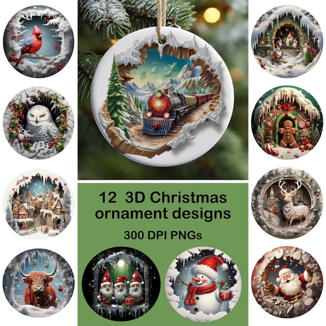 3D Christmas Ornament Bundle | Christmas Ornament PNG | Ornament ...