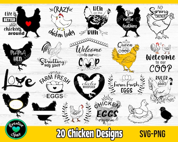 Chicken SVG Bundle Farm Fresh Eggs SVG Funny Chicken Sayings - Etsy