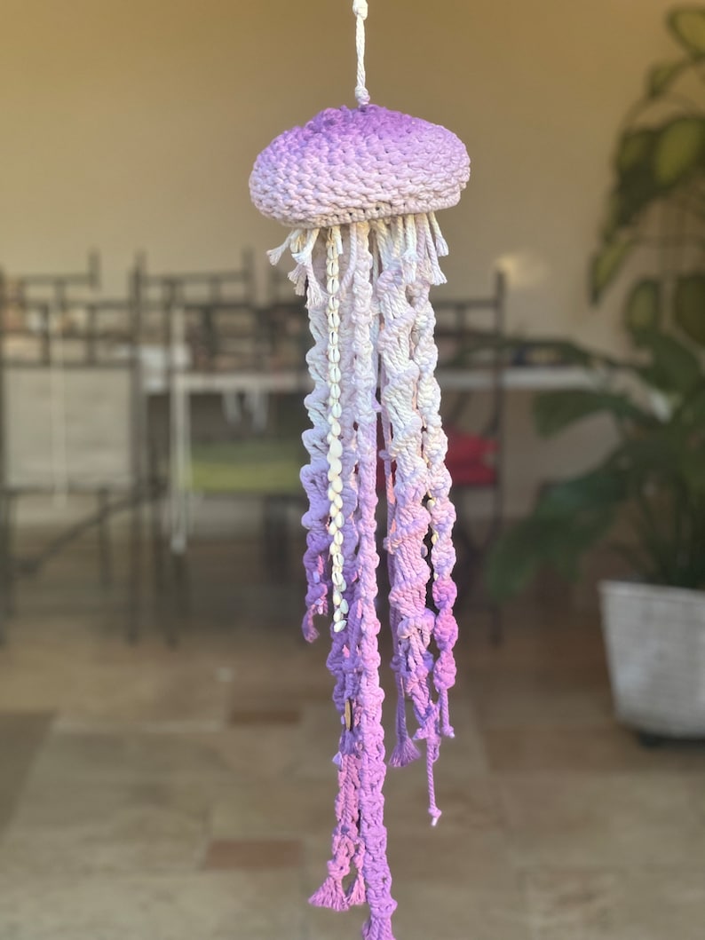 Large Handmade Jellyfish, Macrame MEDUSA Hanging Decoration, Seaside ...