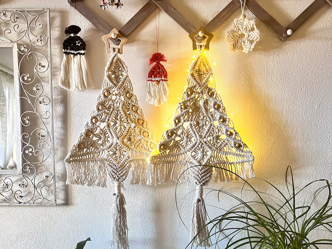 MACRAME ORNAMENT, BOHO Macrame Tree, Bohemian Cotton Cord Forest ...