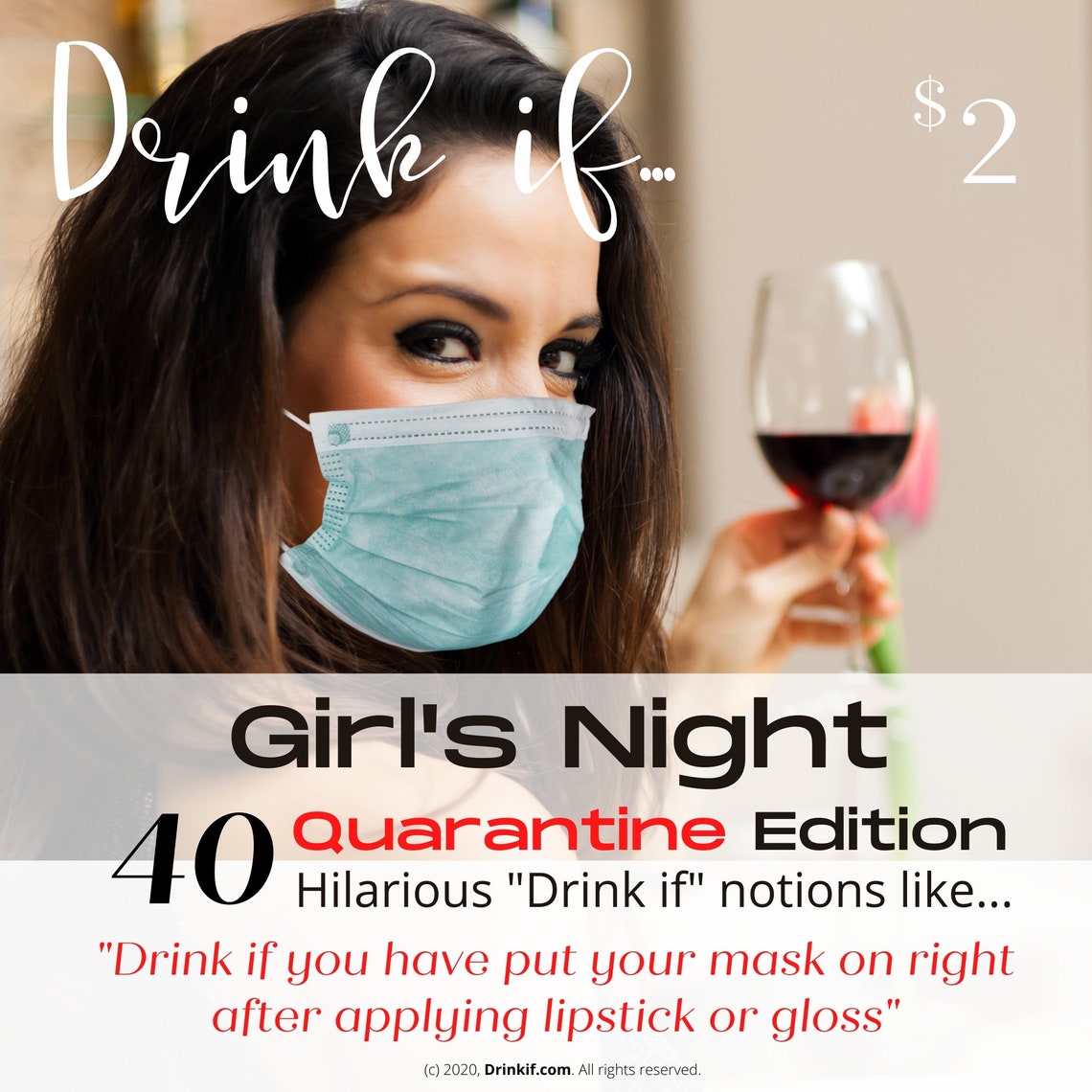 Drink If... Girl's Night Quarantine Edition Drinking Game - Instant ...