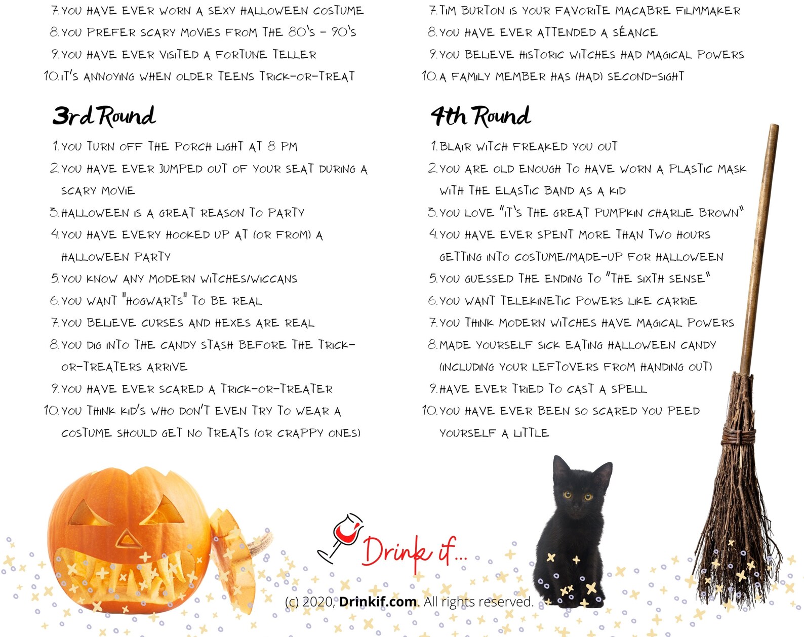 Drink If... Halloween Edition Drinking Game - Instant Download! - Etsy