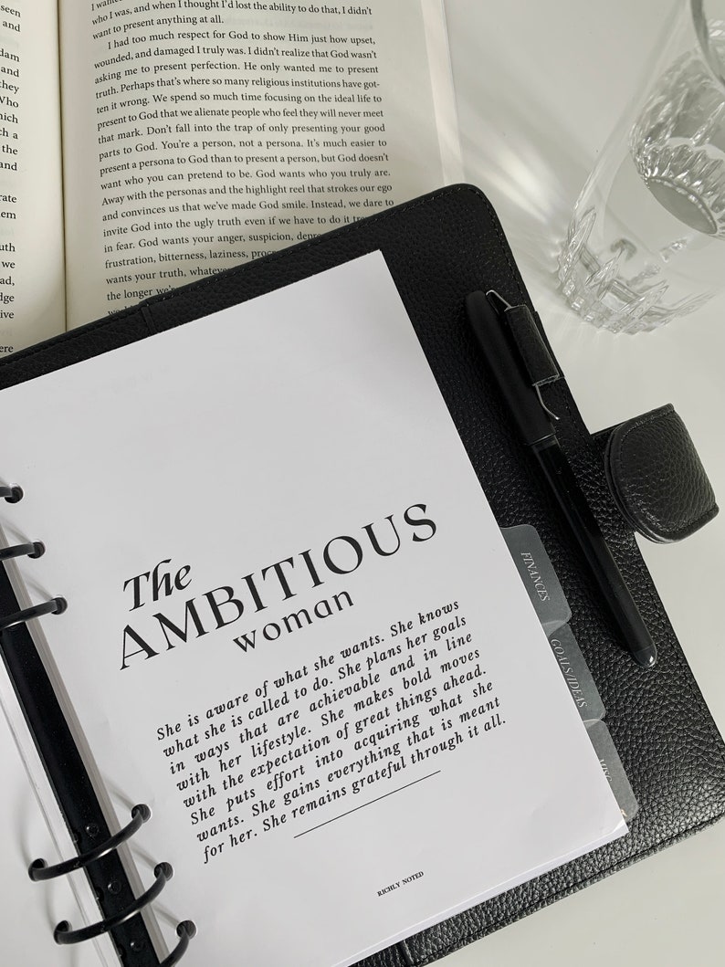 Printable Planner Dashboard ambitious Woman | Etsy