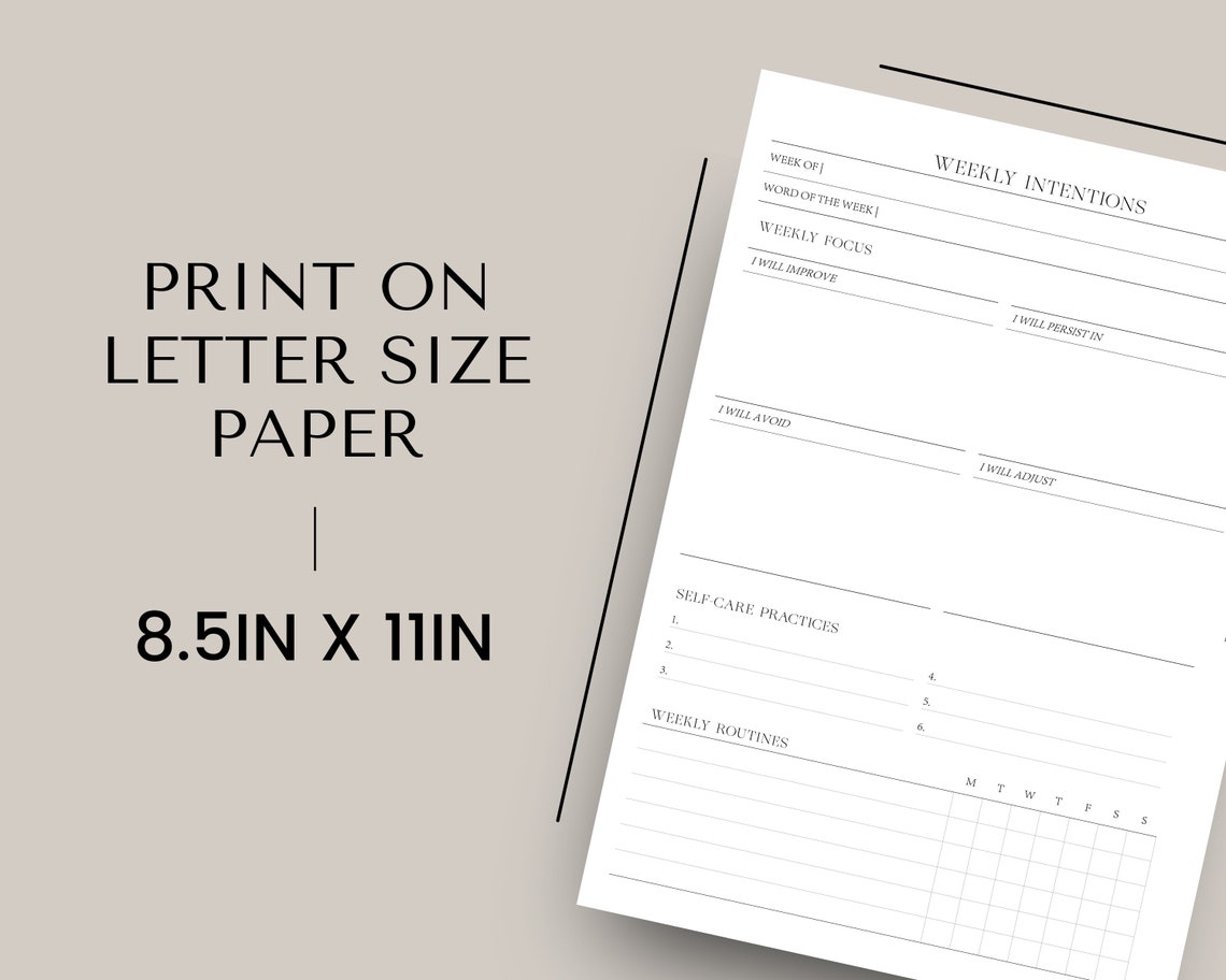 Intention-setting Weekly Digital Planner Self-care Planner - Etsy Canada