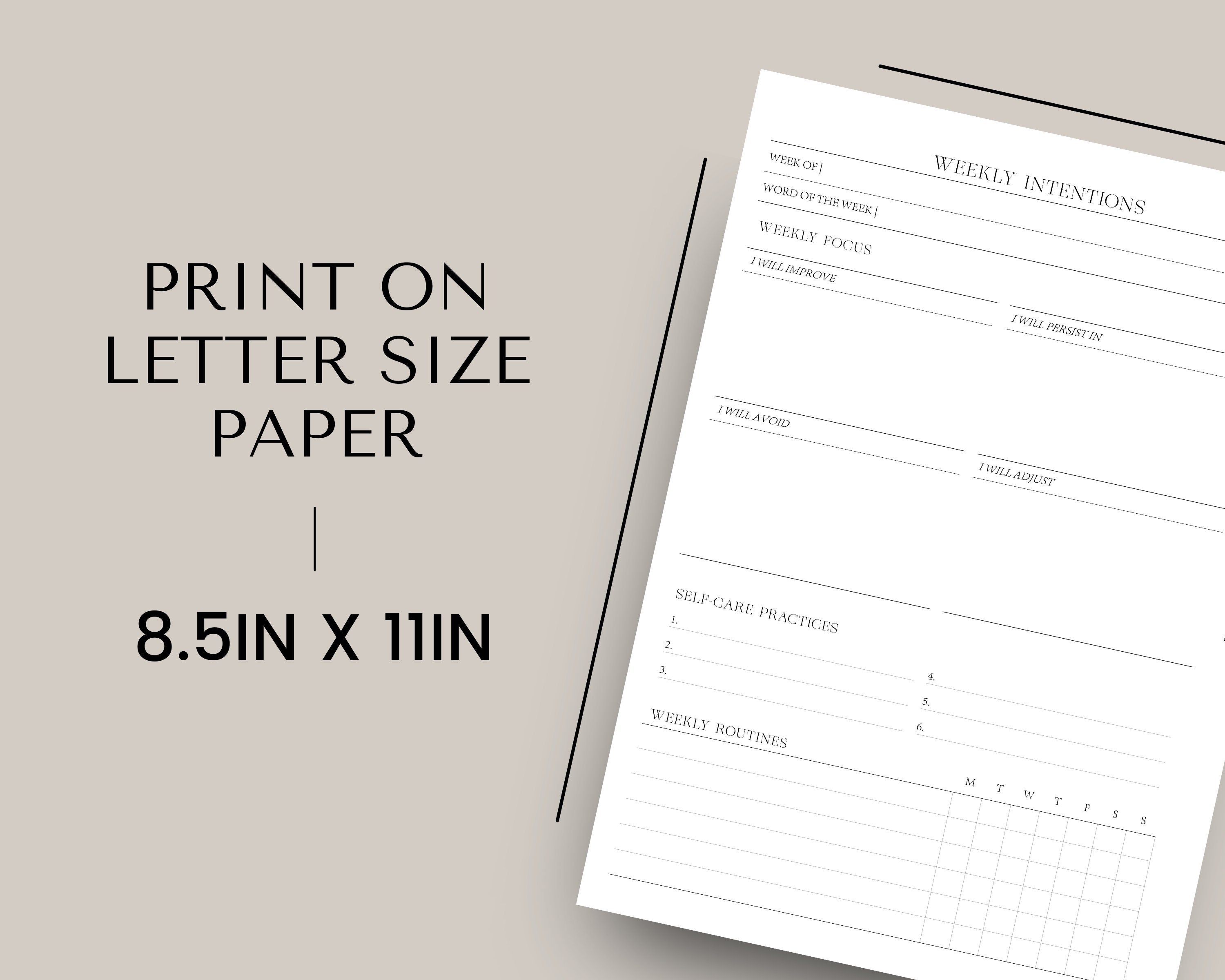 Intention-Setting Weekly Digital Planner Self-care Planner | Etsy