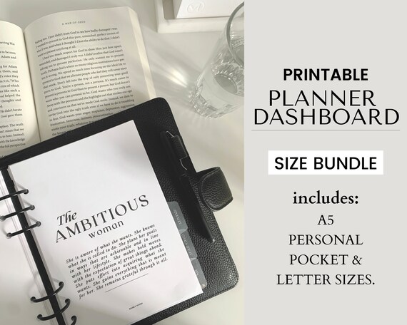 Printable Planner Dashboard ambitious Woman | Etsy