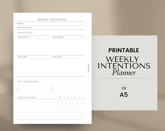 Intention-setting Weekly Digital Planner Self-care Planner With Habit ...