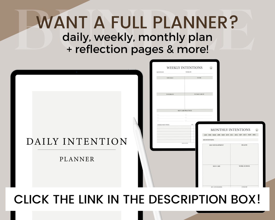 Intention-setting Weekly Digital Planner Self-care Planner - Etsy Canada