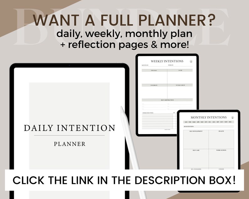 Intention-setting Weekly Digital Planner Self-care Planner With Habit ...