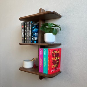 Spine Shelf - A Tiered Floating Bookshelf | Walnut, Maple, Cherry ...