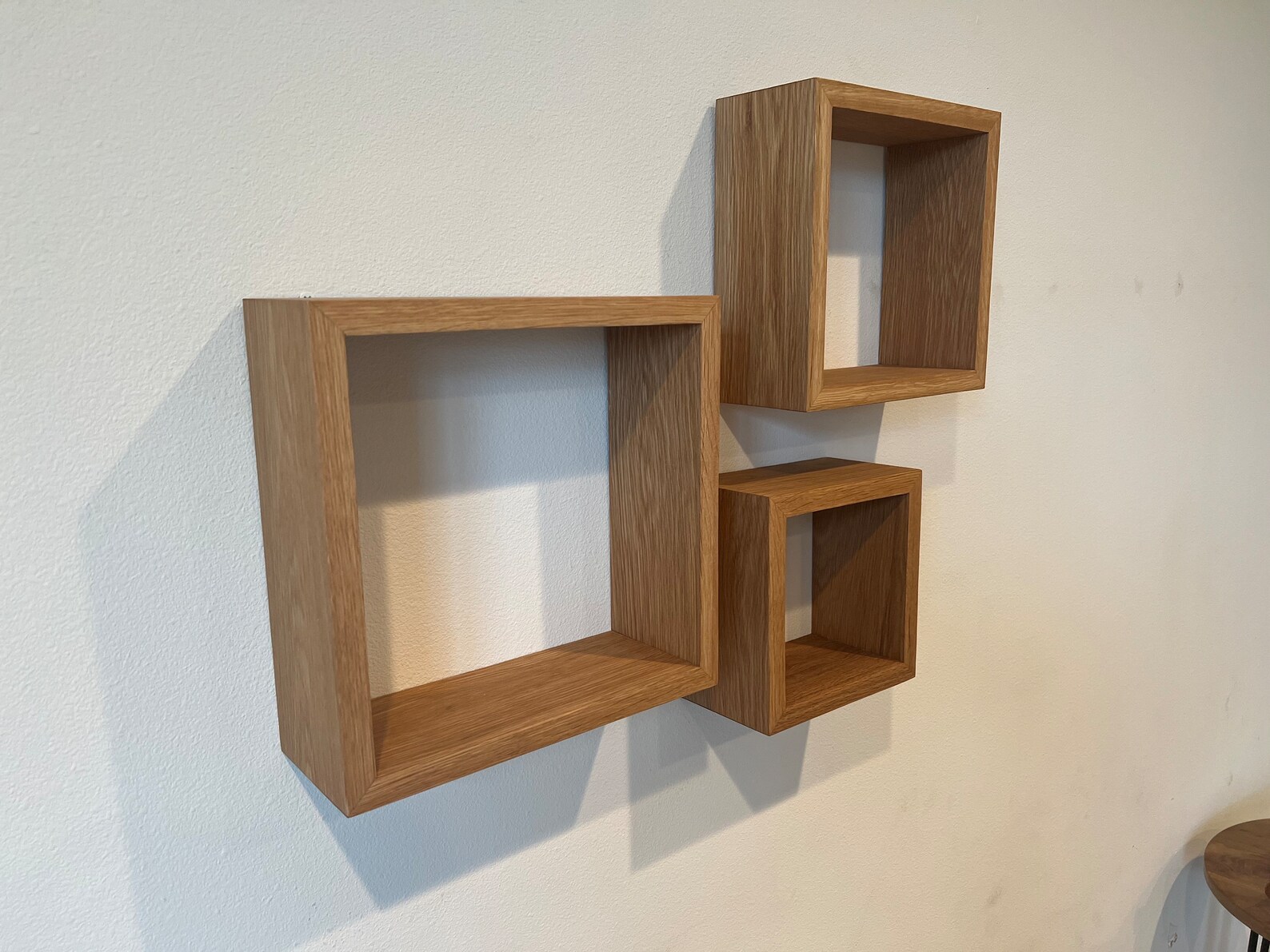 Floating Cube Bookshelves | Wood Book Display and Storage | Walnut ...