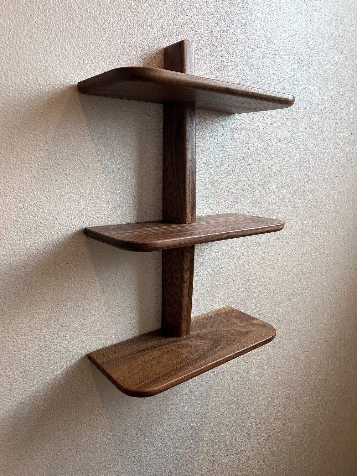 Spine Shelf A Tiered Floating Bookshelf Walnut, Maple, Cherry, White ...