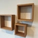 Floating Cube Bookshelves Wood Book Display and Storage Walnut, Maple ...