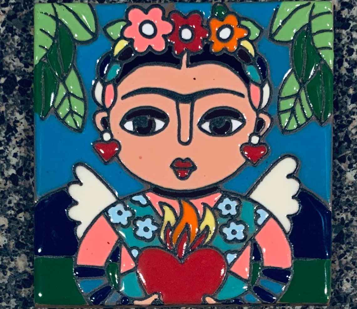 Talavera Mexican Tile Frida Kahlo Day of the Dead Ceramic - Etsy